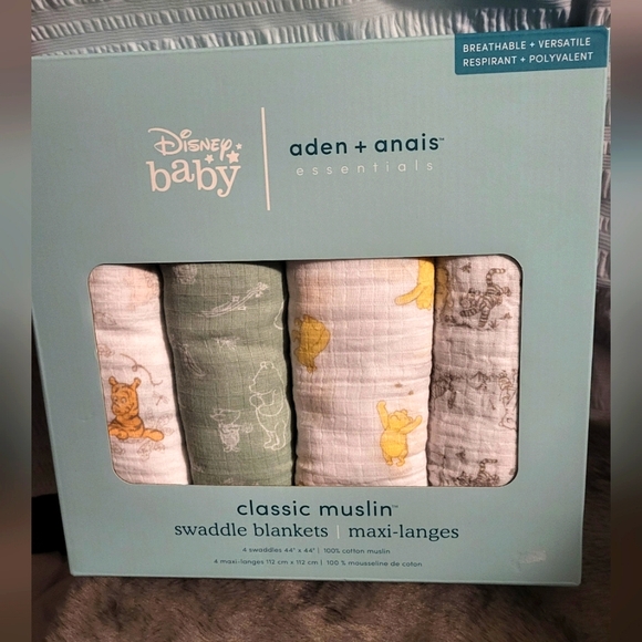 Disney | Other | New Disney Babies Muslin Swaddling Blankets 4pk Winnie ...
